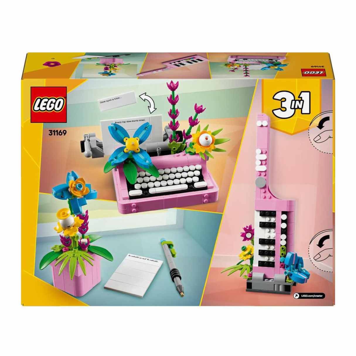 LEGO Creator 3 in 1 Typewriter With Flowers, 31169 - Toy Corner