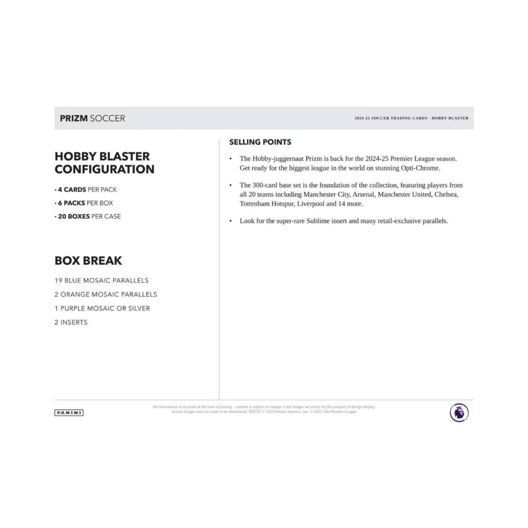 2024-25 Panini Prizm Premier League EPL Soccer Blaster Box - Toy Corner